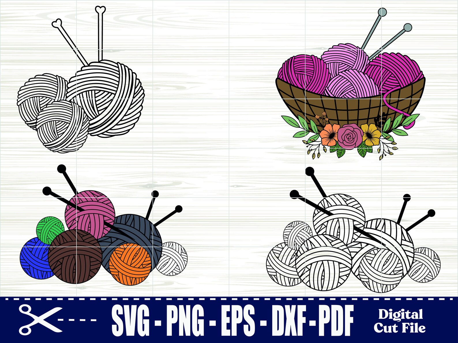 Knitting Bundle SVG, Crochet Quotes SVG, Yarn Svg, Knitting Svg ...