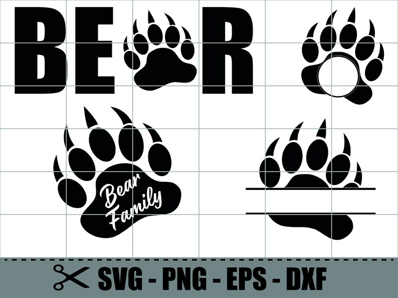 BEAR Bundle Silhouettes, Bear Svg, Mama Bear Svg, Papa Bear SVG, Bear ...