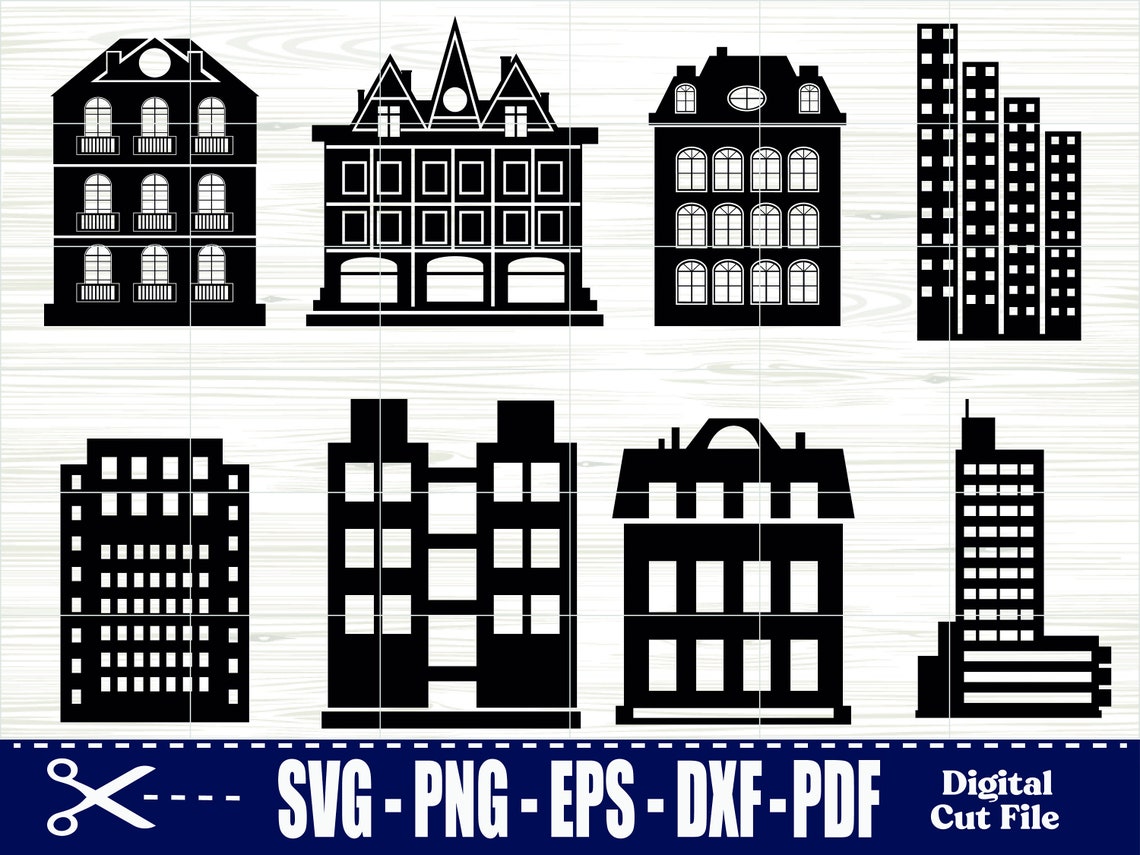 Houses Clipart Set, House Vector Bundle, House Svg, Building Svg, Home ...