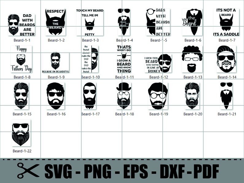 Beard SVG Bundle Mustache SVG Bundle Beard Cut File Beard - Etsy