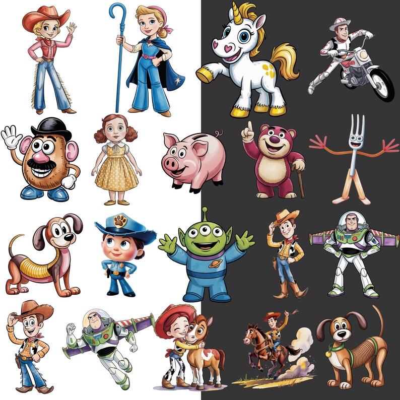 Toy Story Clipart Bundle | 107 PNG Illustrations, Transparent ...