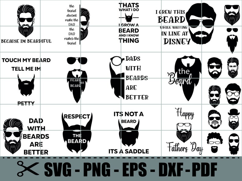 Beard SVG Bundle Mustache SVG Bundle Beard Cut File Beard - Etsy