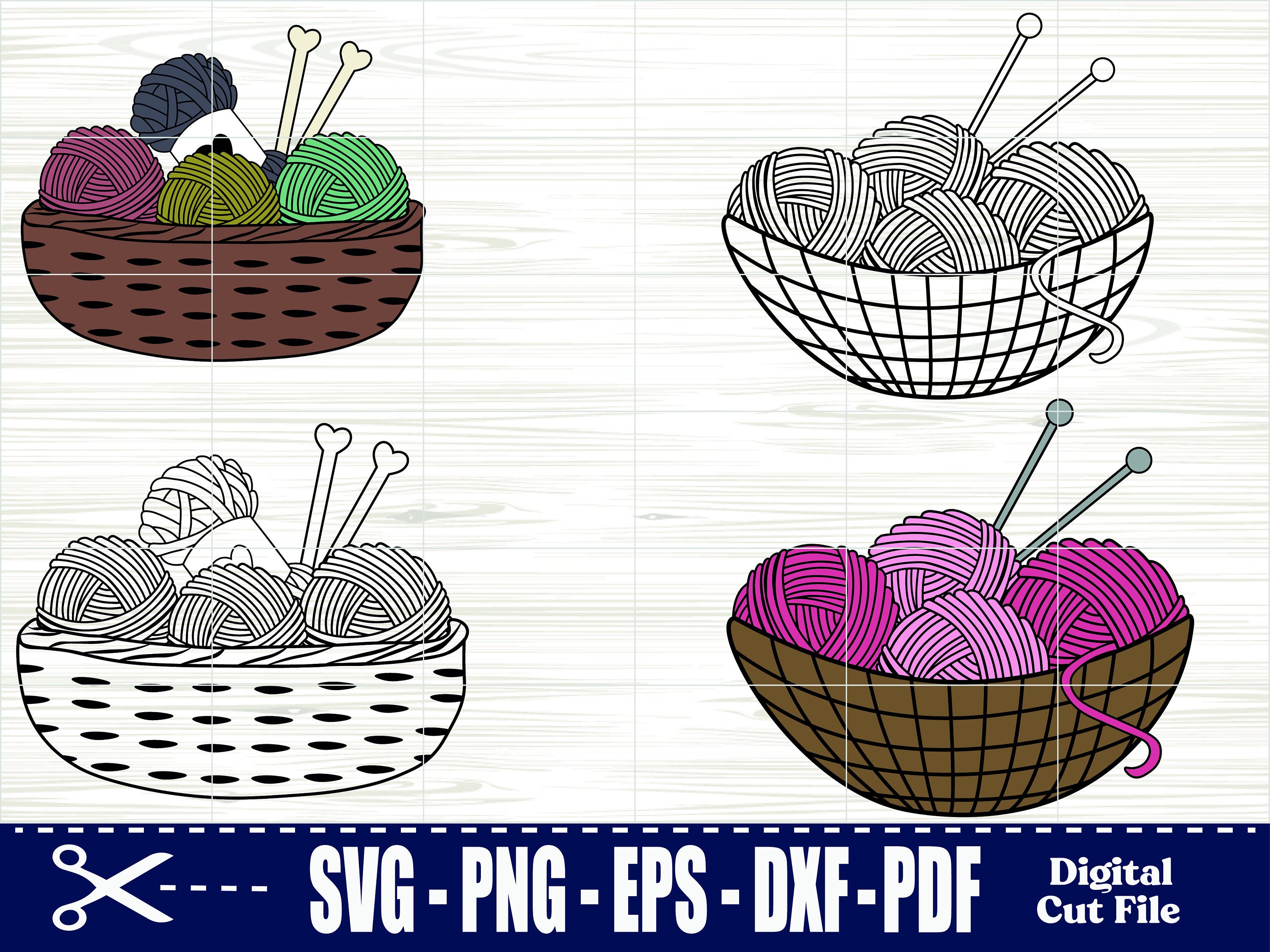 Knitting Bundle SVG, Crochet Quotes SVG, Yarn Svg, Knitting Svg ...