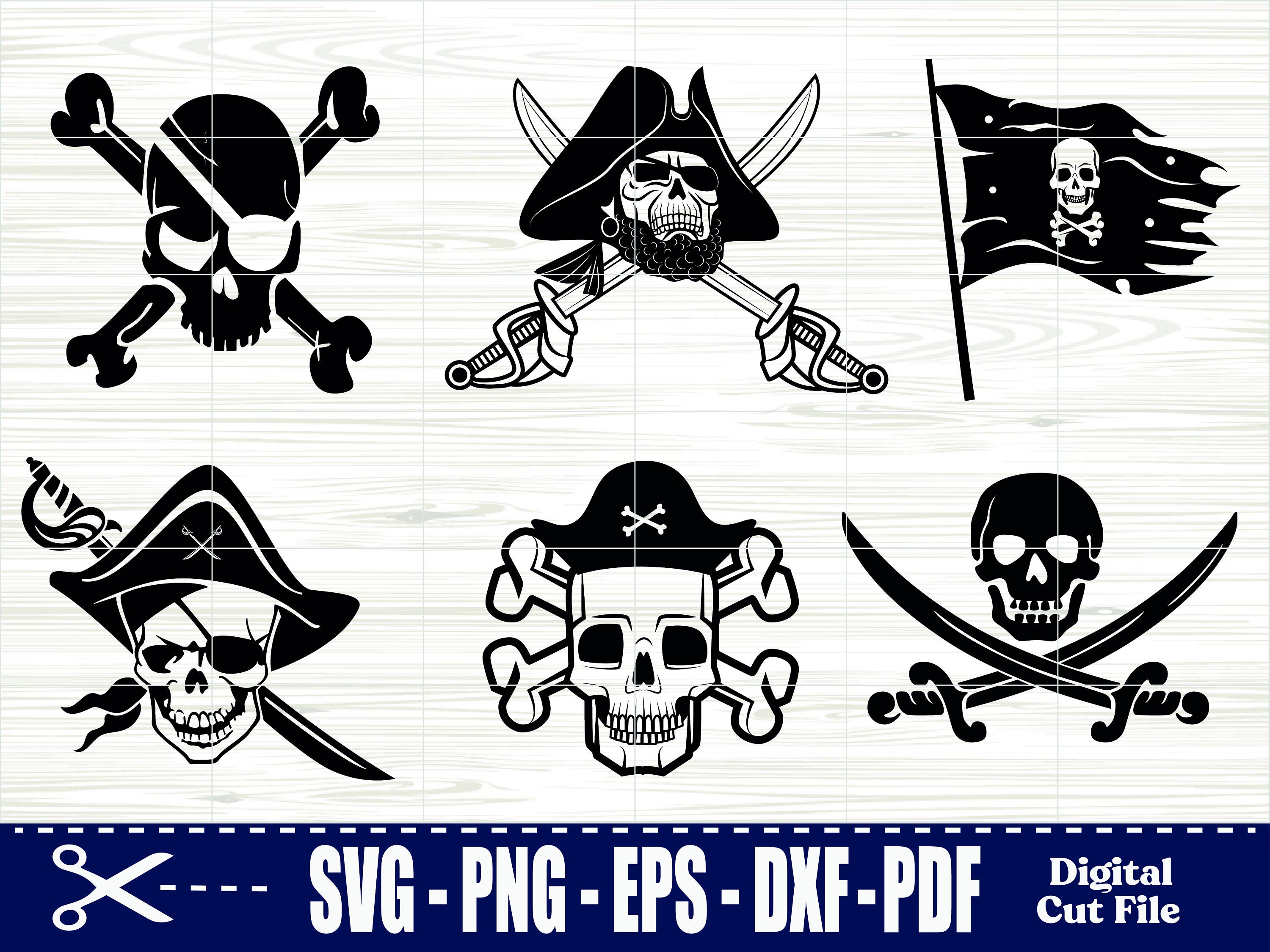Pirate SVG Bundle: Clipart & Cut Files for Cricut, Silhouette (digital ...