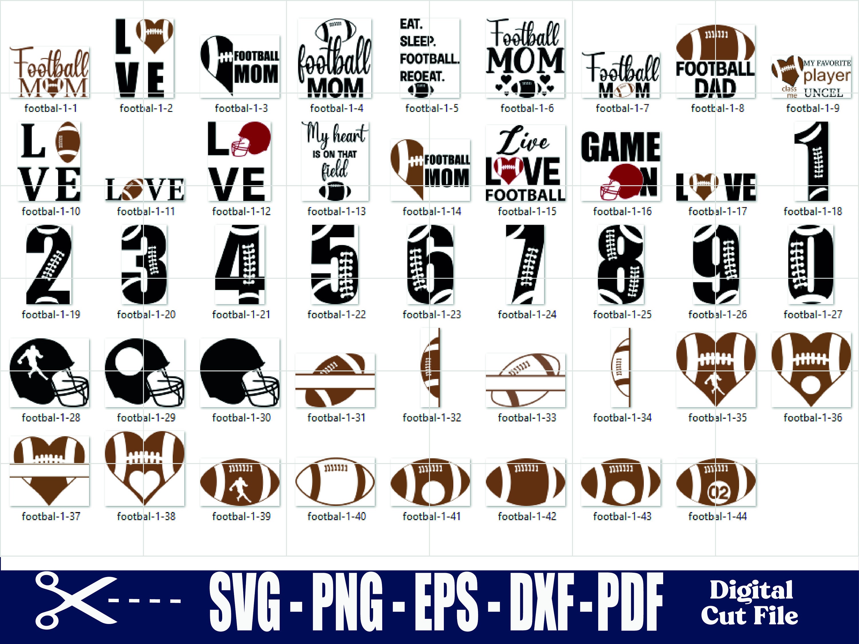 Football Svg, Football SVG Bundle, Football Mom Dad Svg, Football Name ...