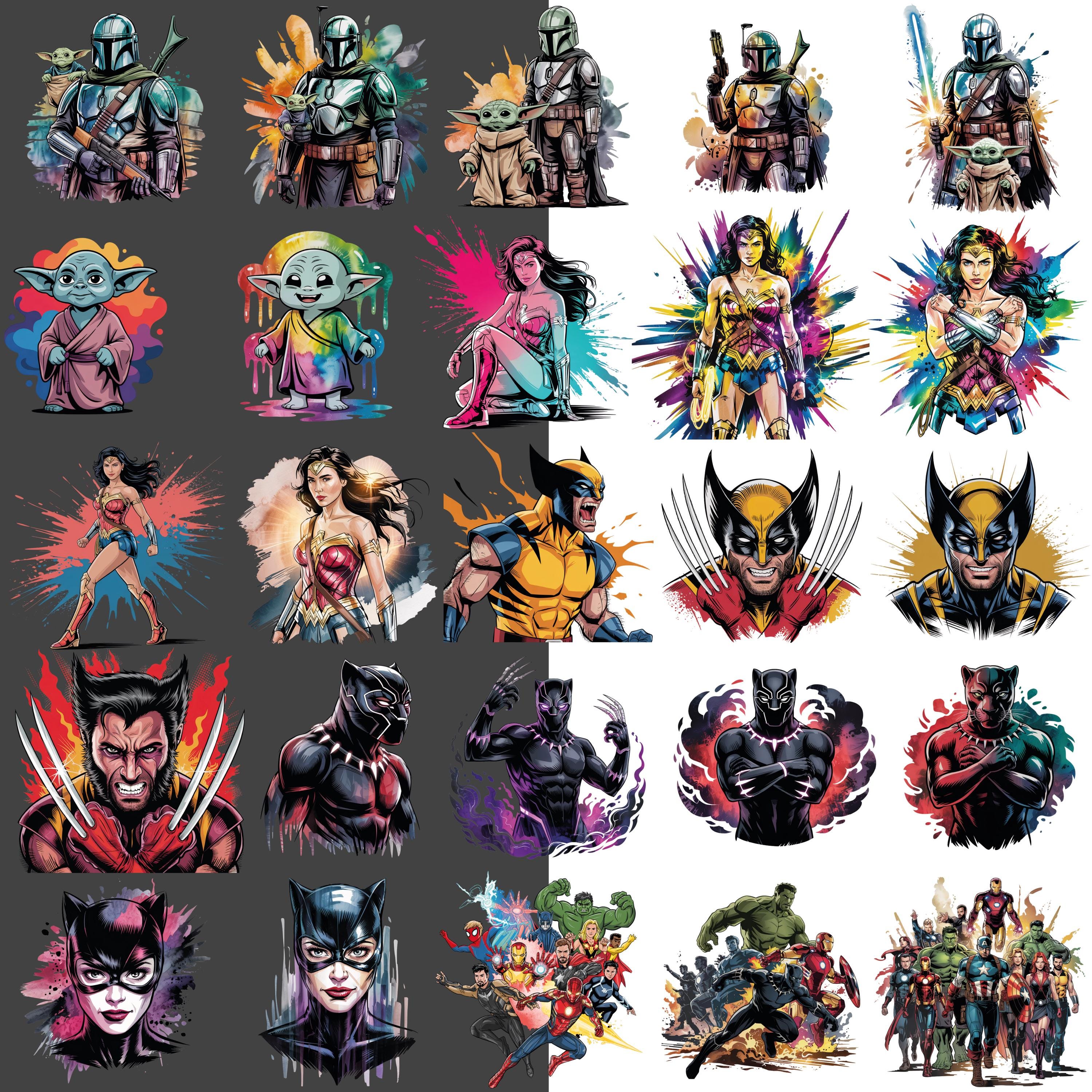 Movie Heroes Clipart Bundle, Superhero PNG Set, 158 PNG, Transparent ...