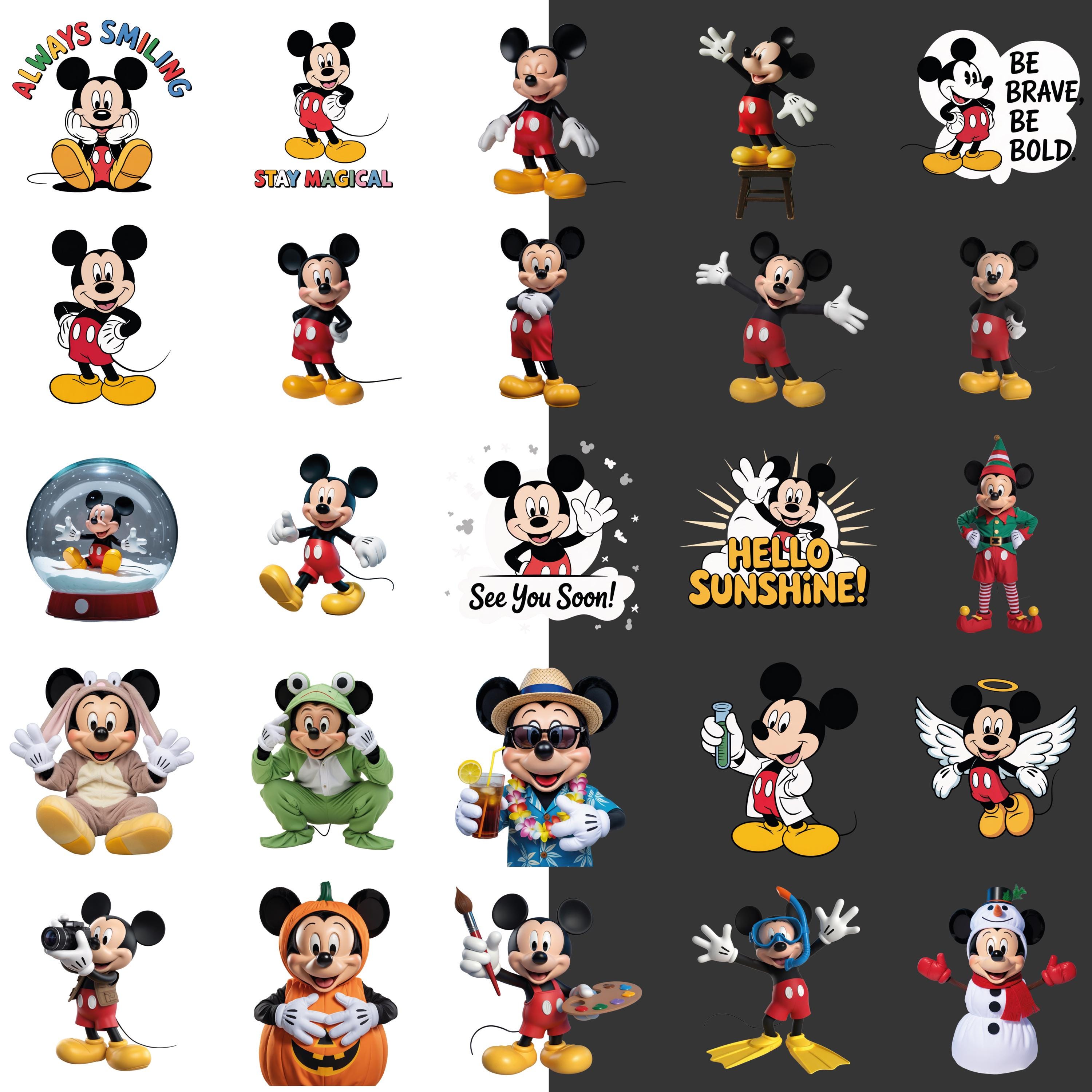 Mickey Mouse Clipart Bundle | 122 PNG Cartoon Illustrations (300 DPI ...