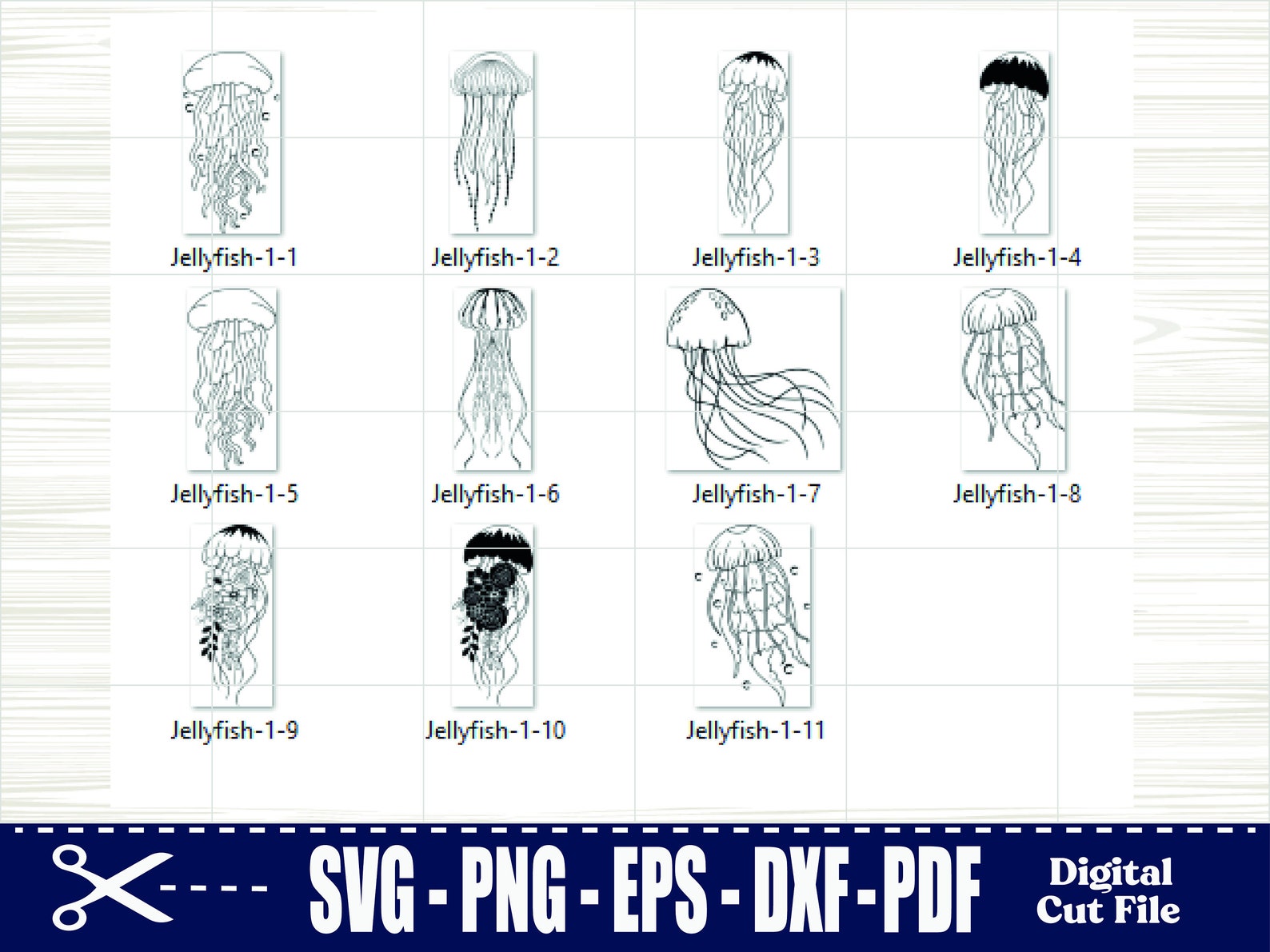 Jellyfishes SVG, Medusa SVG, Sea Life SVG, Floral Jellyfish Svg File ...