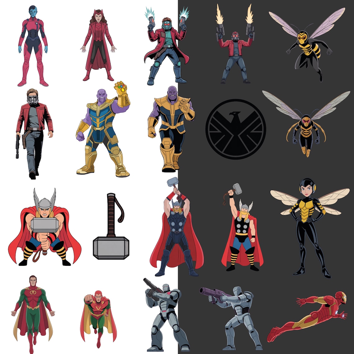 Avengers Clipart Bundle | 102 Superhero PNG Illustrations (digital ...