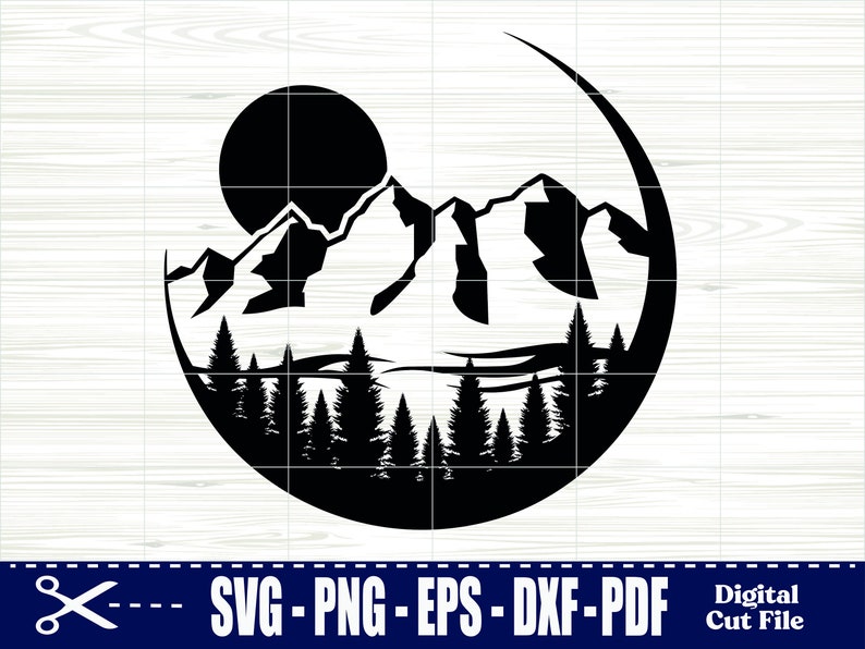 Mountain Svg Bundle, Geometric Mountain Svg, Mountain Silhouette Svg ...
