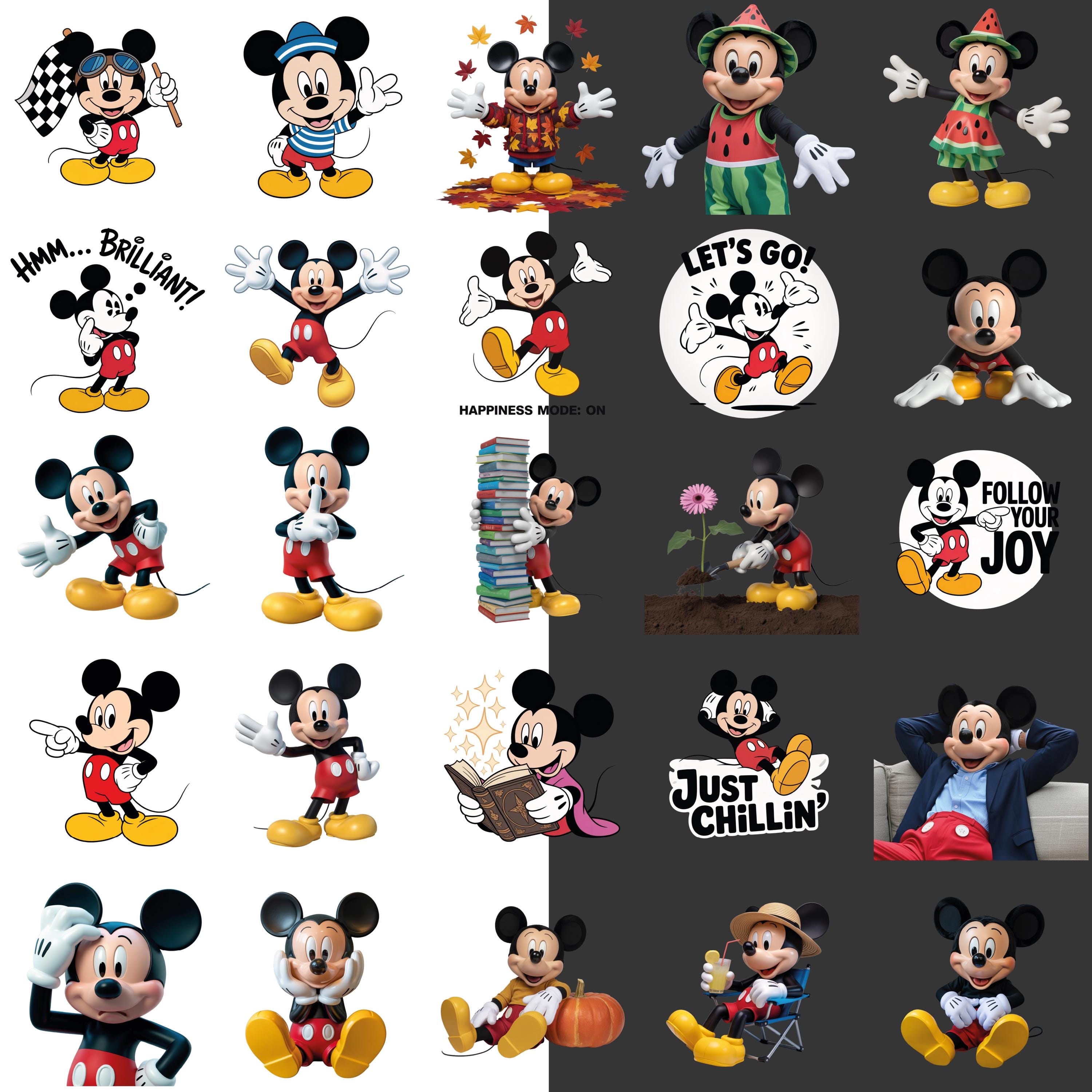 Mickey Mouse Clipart Bundle | 122 PNG Cartoon Illustrations (300 DPI ...
