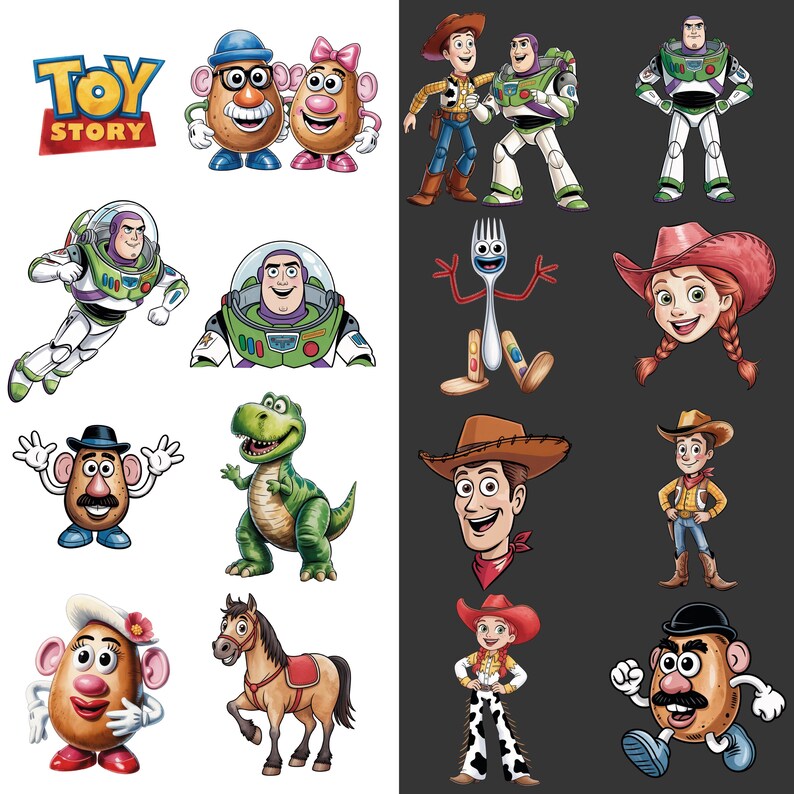 Toy Story Clipart Bundle | 107 PNG Illustrations, Transparent ...