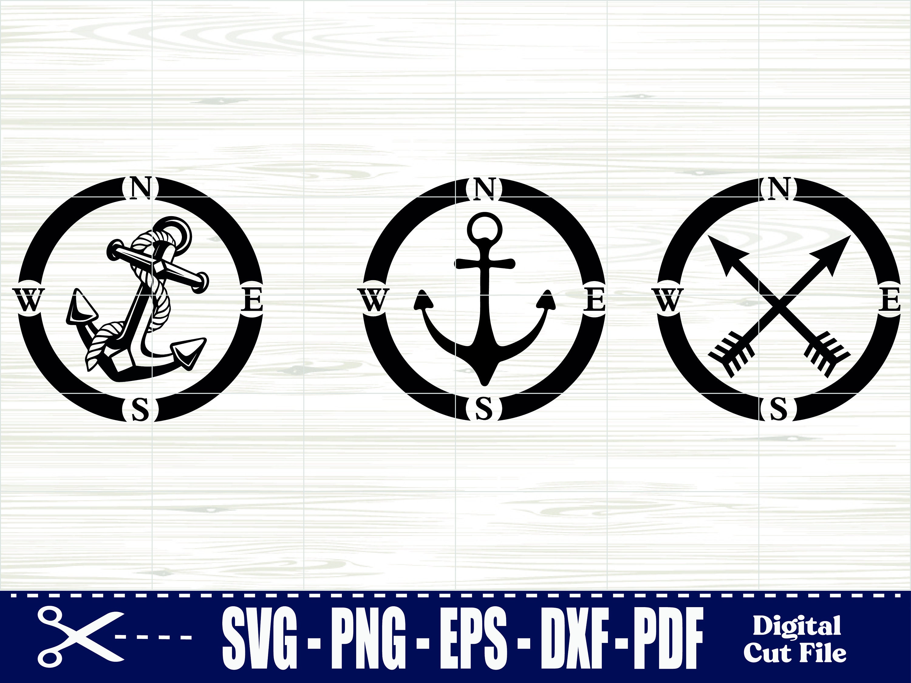 Nautical Compass SVG Bundle: Mountain, Animal, Vector Cut Files - Etsy