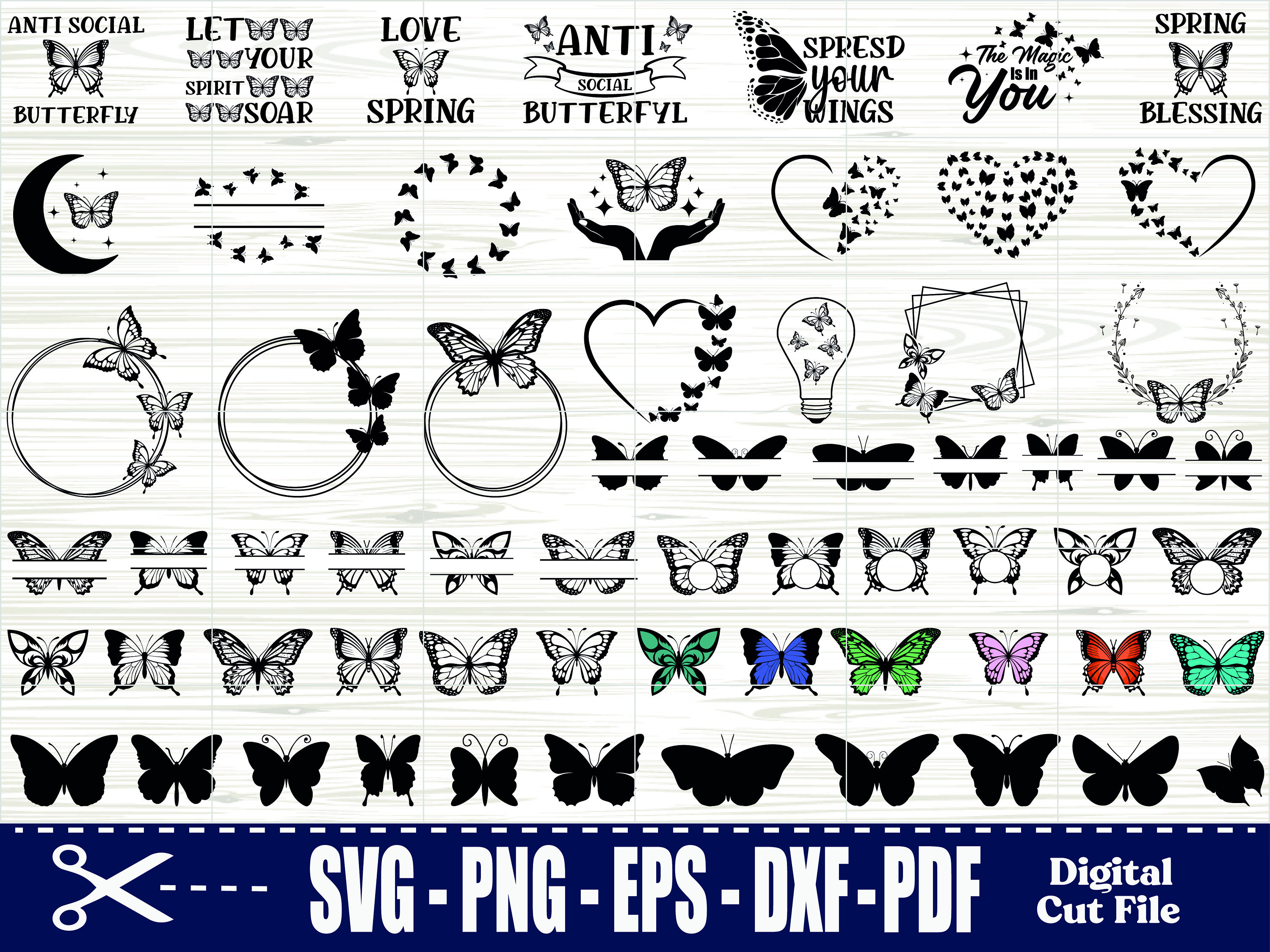 Butterfly Svg, Butterfly Svg Bundle, Layered Butterfly Bundle Cricut ...