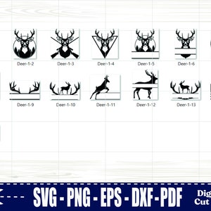 Deer Bundle Svg,deer Svg,nature Deer Svg File, Mountains Svg File ...