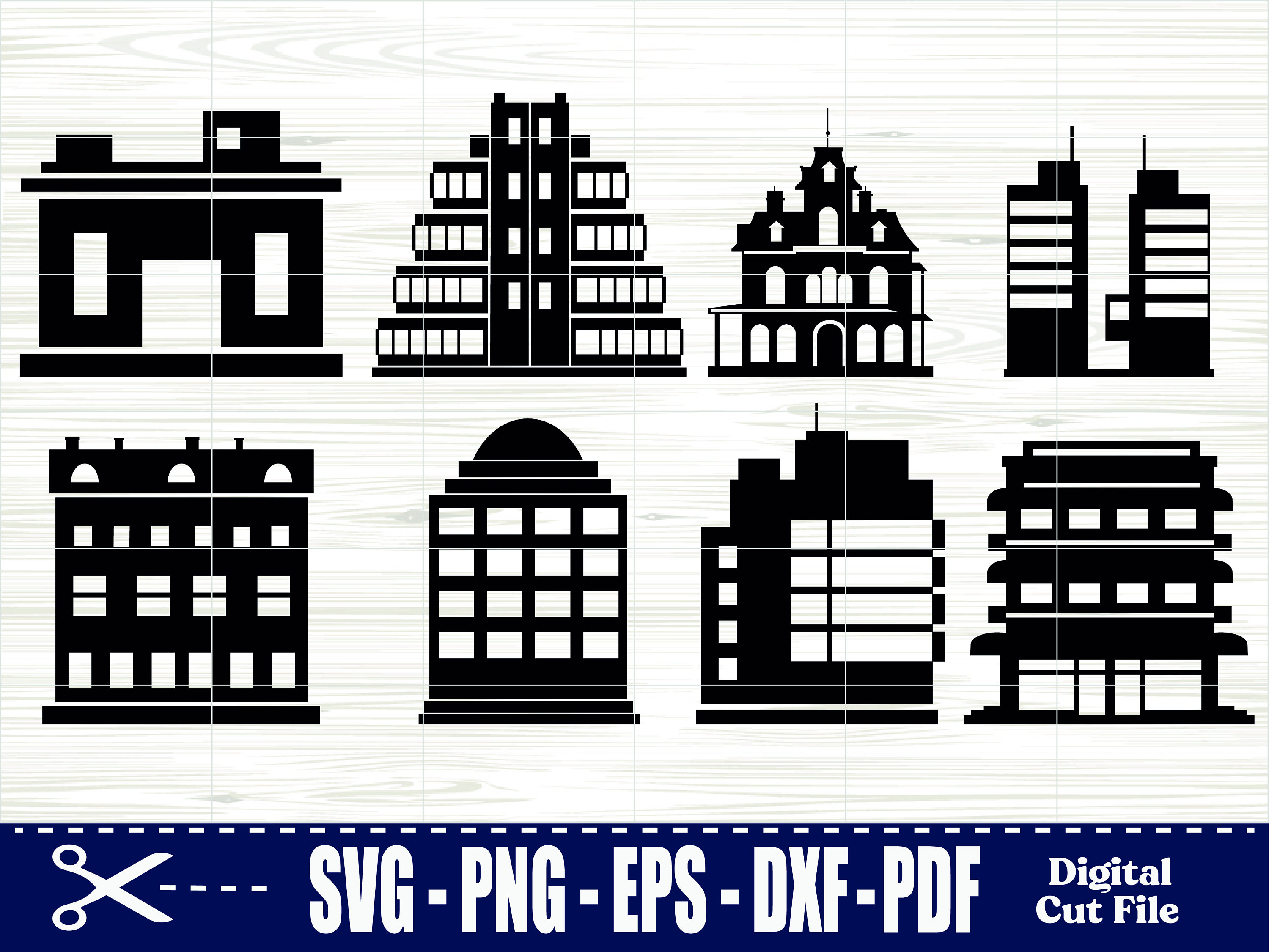 Houses Clipart Set, House Vector Bundle, House Svg, Building Svg, Home ...