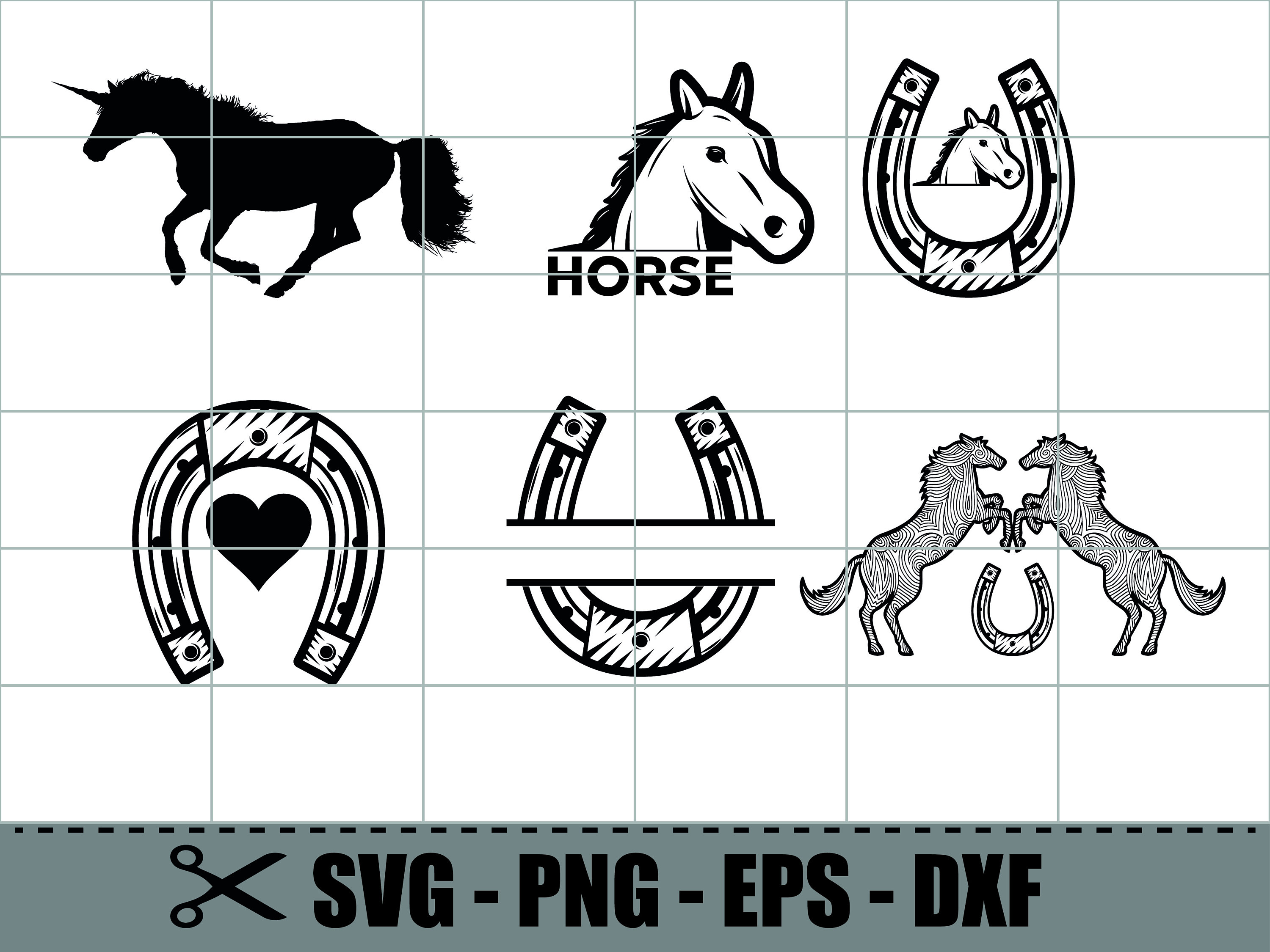 Pferd Silhouette Pferd SVG Hufeisen SVG Pferdekopf Svg - Etsy.de