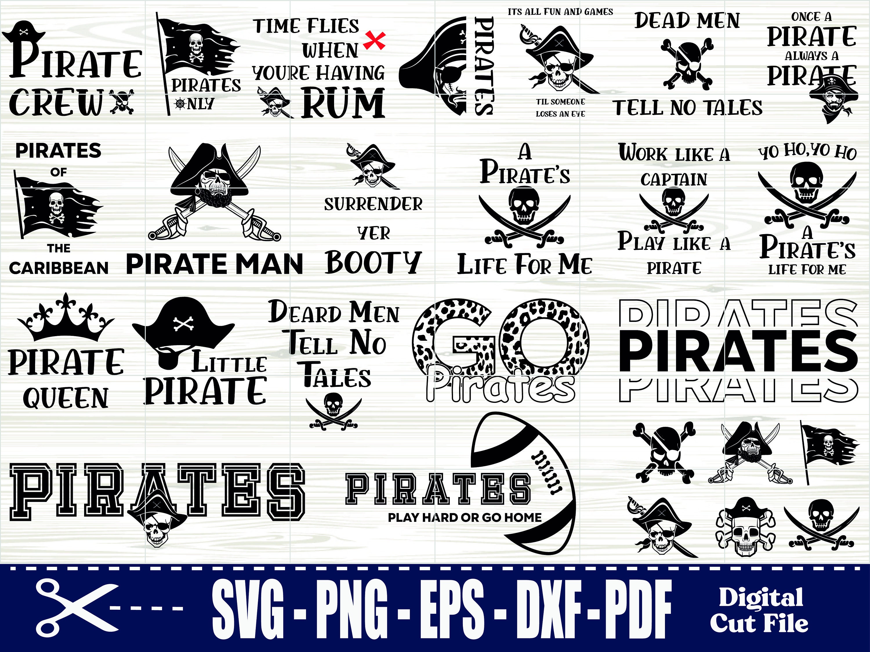 Pirate SVG Bundle, Pirate SVG, Pirate Clipart, Pirate Cut Files for ...