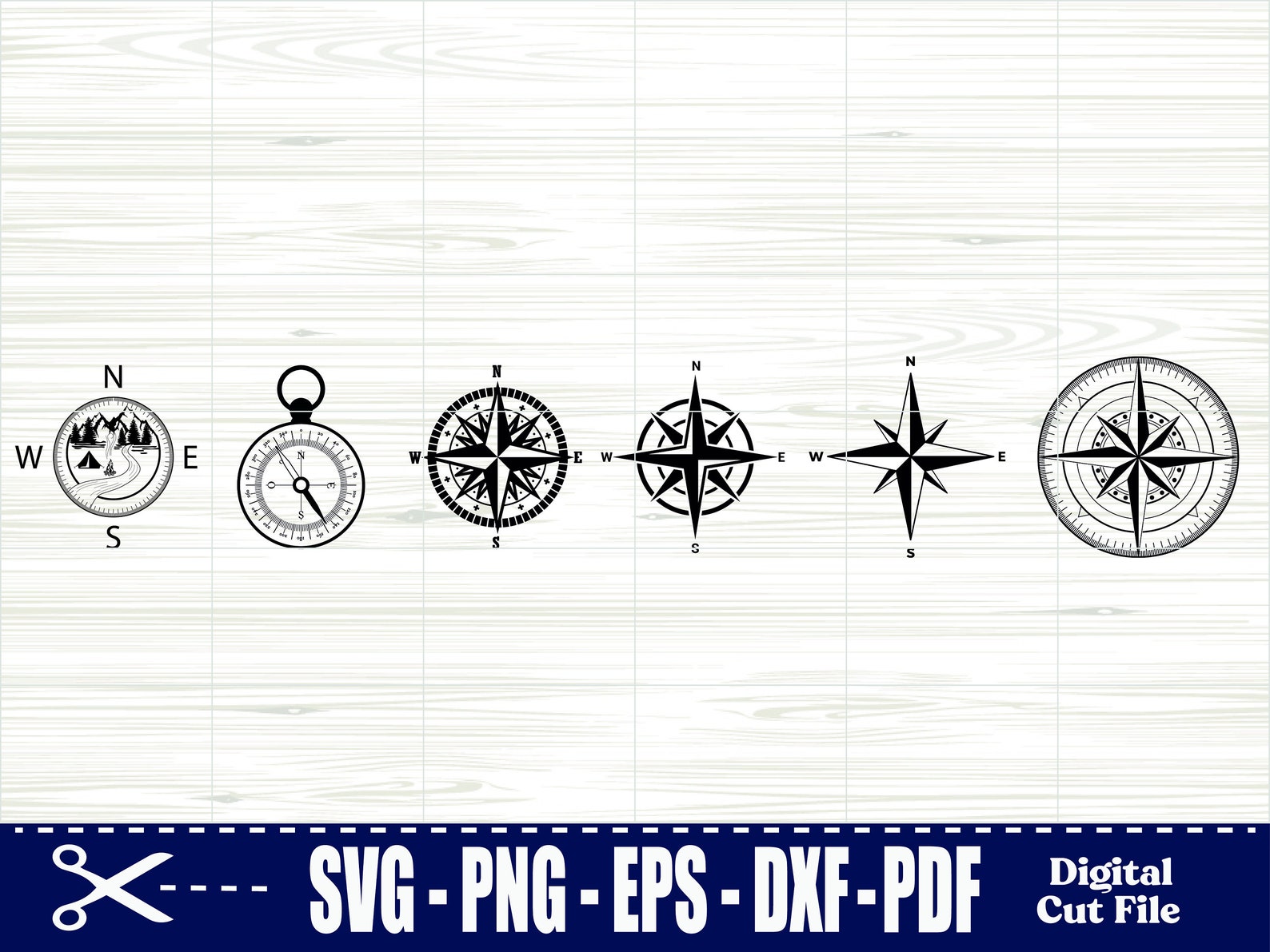 Compass Bundle Svg, Nautical Compass Svg ,compass Png, Compass Eps ...