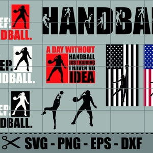Handball Svg Bundle, Handball Silhouette Svg, Male Handball Player SVG ...
