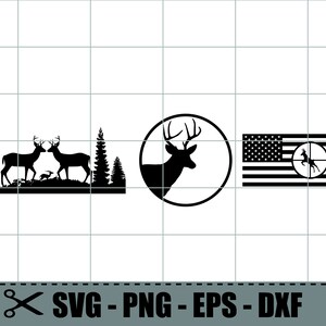 Deer Bundle Svgdeer Svgnature Deer Svg File Mountains Svg - Etsy