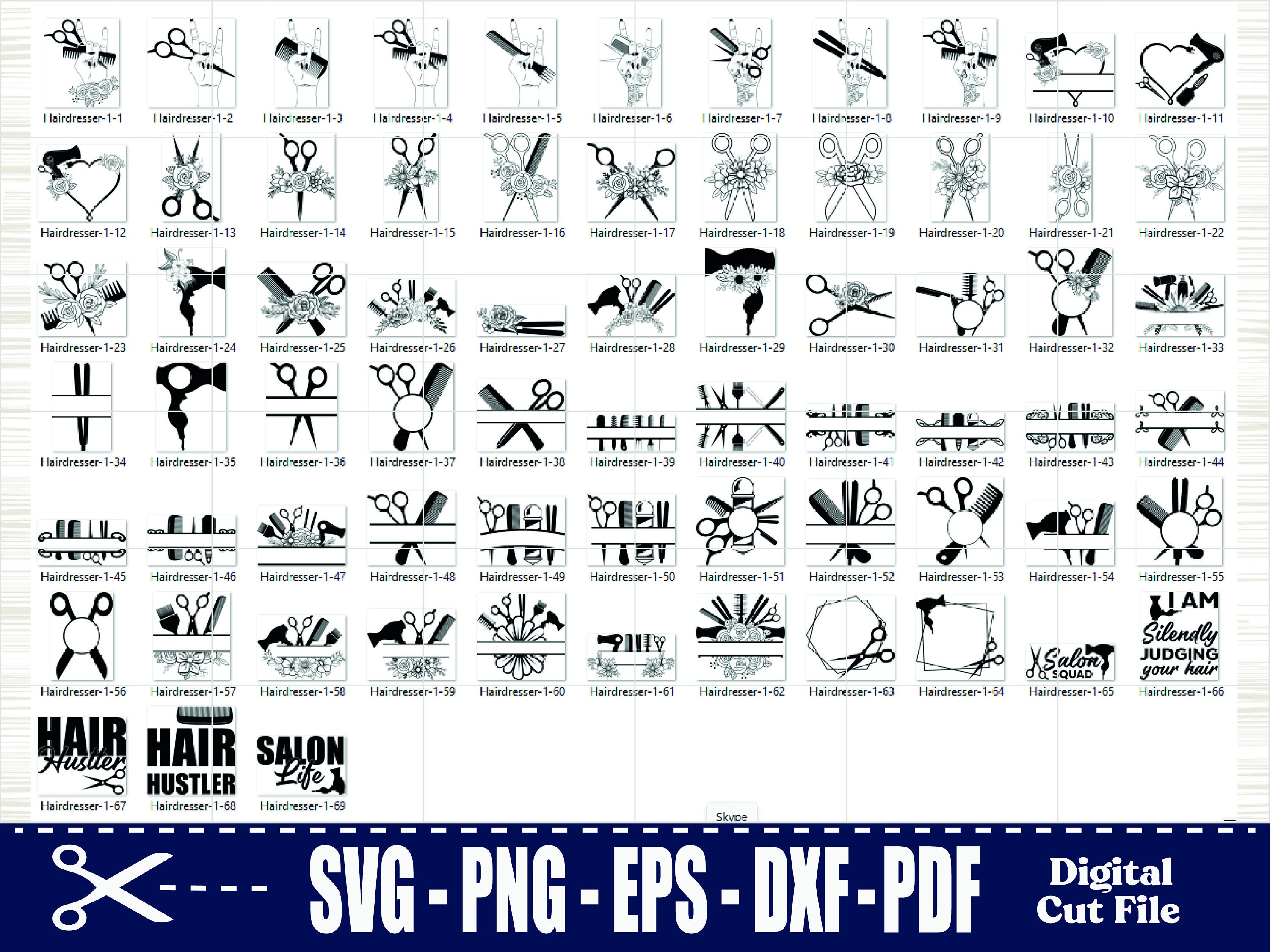 Hairdresser Svg Bundle Equipment Svg Bundle Cut Files - Etsy UK