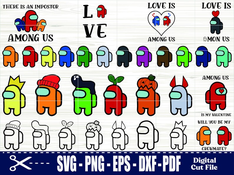 Among Us Svg, Bundle Layered Item, Amongus Impasta, Game Impostor ...