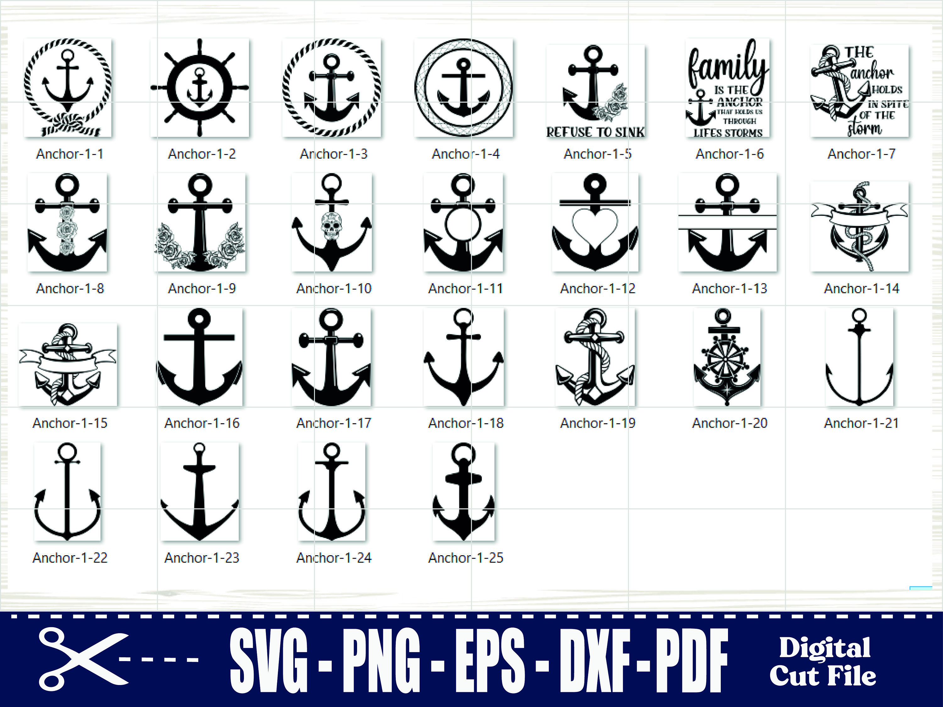 Anchor Big SVG Bundle Anchor Cut File Anchor Clipart Anchor - Etsy UK