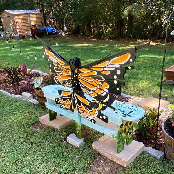 Butterfly Bench - Etsy