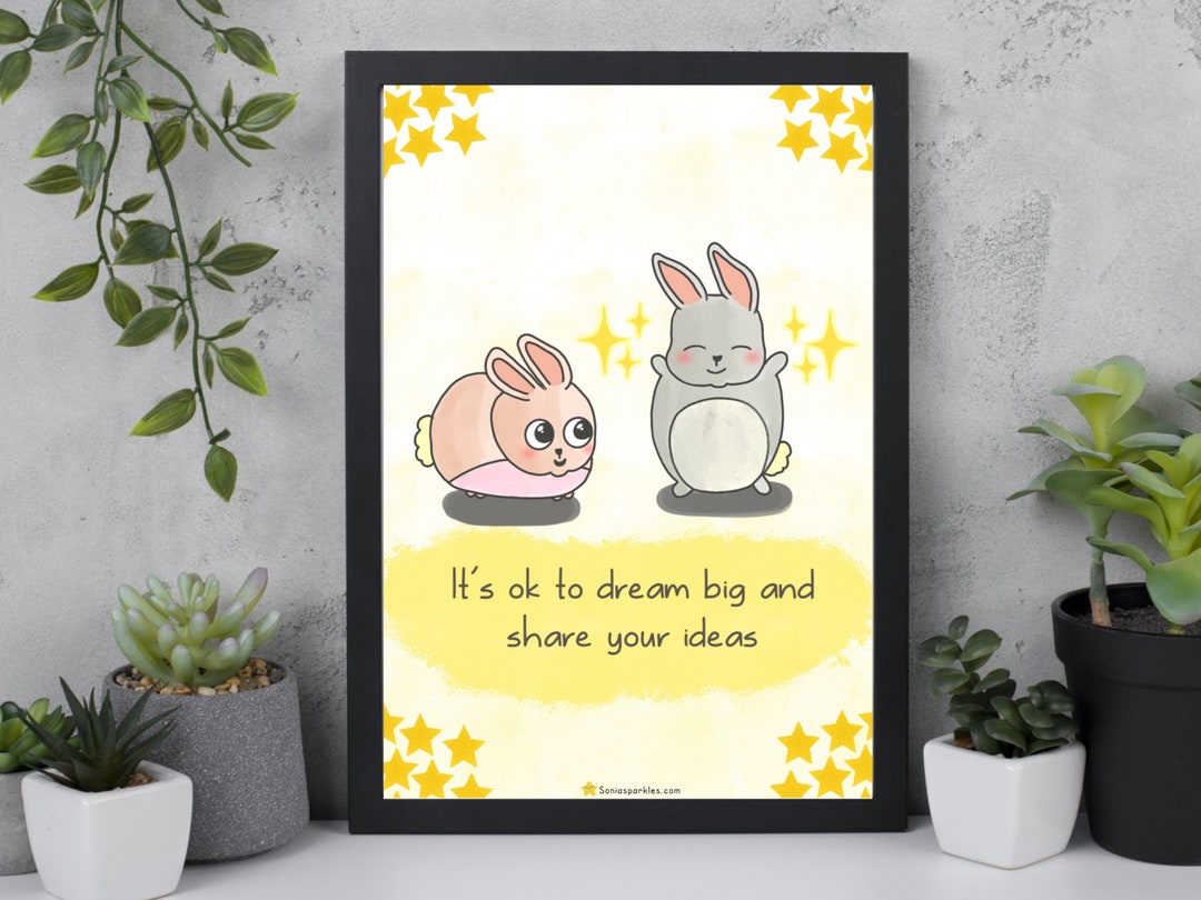 It's Ok to Dream Big -rabbit Motivational Quote, Kindness, Wellbeing ...