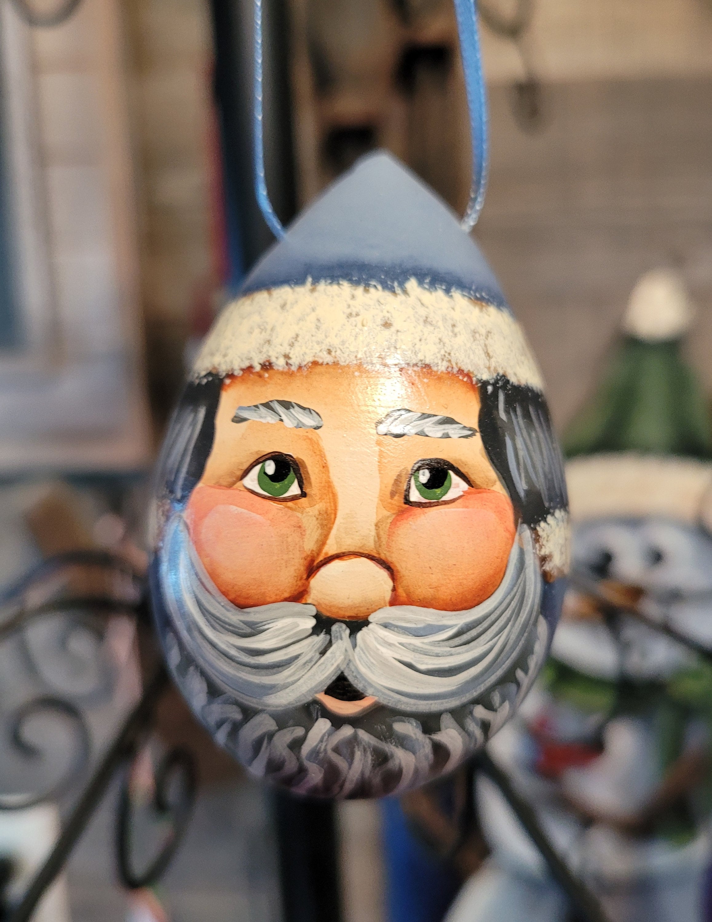 Handmade Painted Santa Dried Egg Gourd Christmas Ornament - Etsy