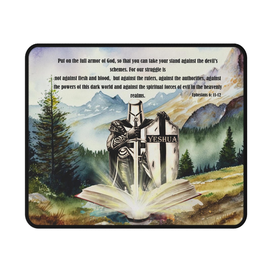 Mountain View Soldier Gaming Mouse Pad, Ephesians 6: 11-12, Non-slip ...
