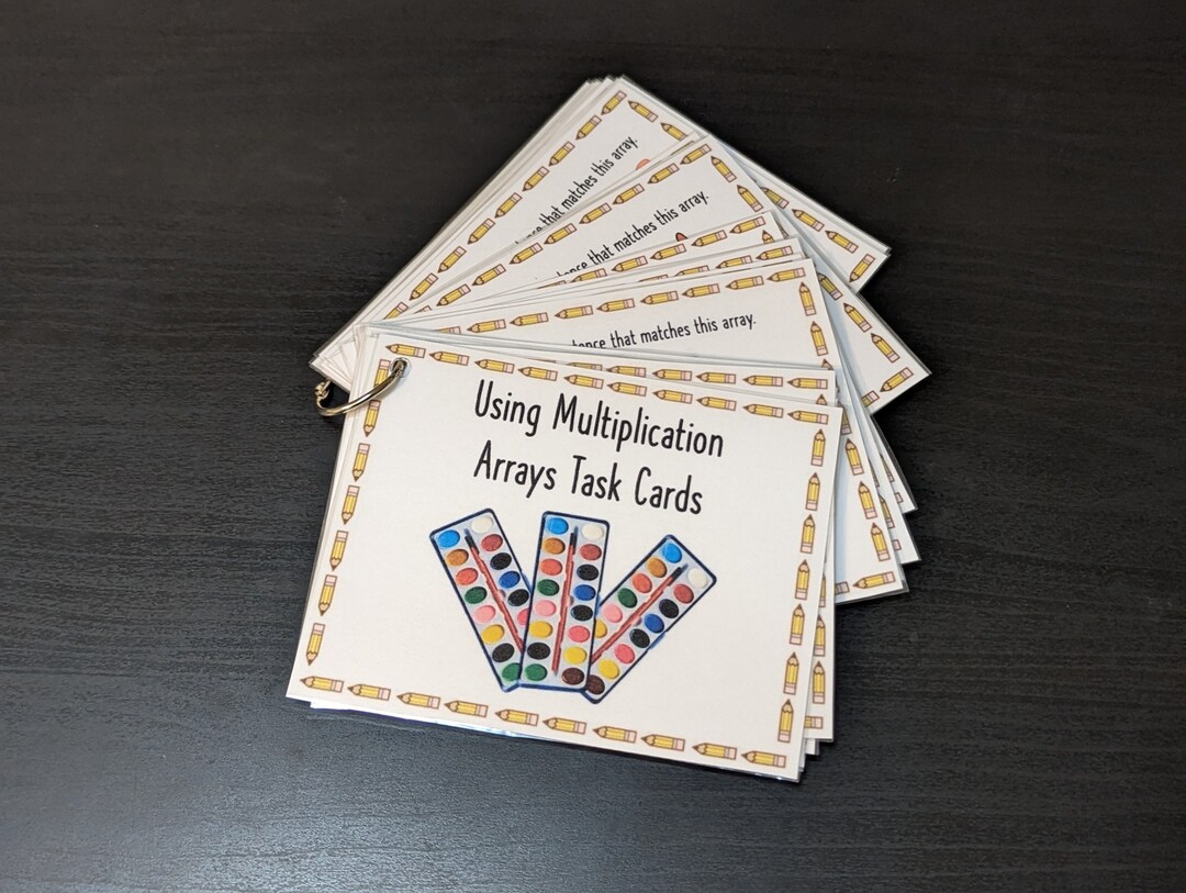 School Supply Array Task Cards & Answer Sheet - Etsy