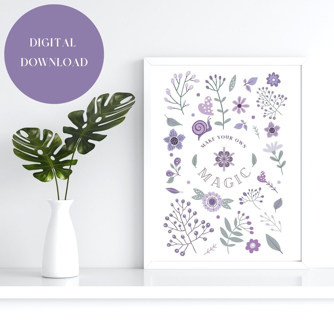 Make Your Own Magic Colorful Wall Art, Digital Art Print, Bedroom Decor ...