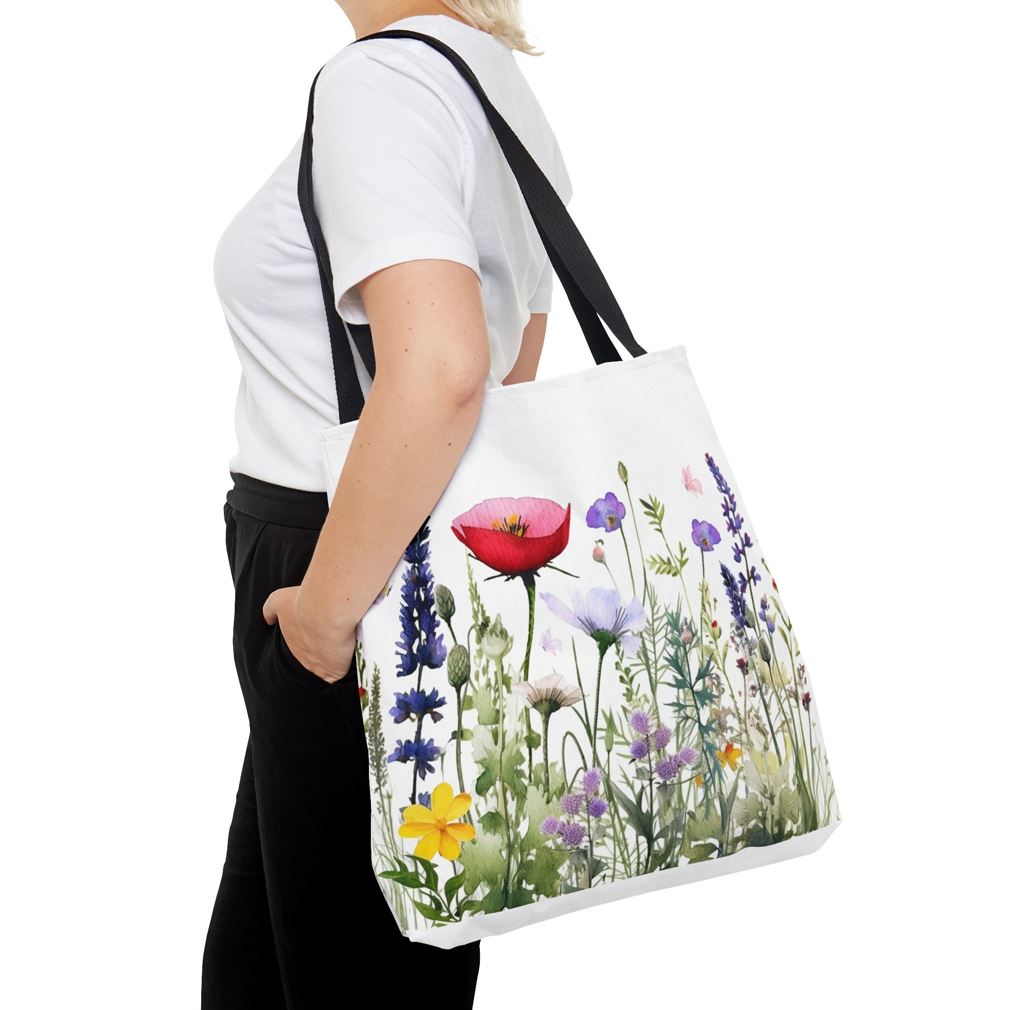 Wildflower Tote Bag, Floral Bag, Flower Lover Bag, Garden Lover Tote ...