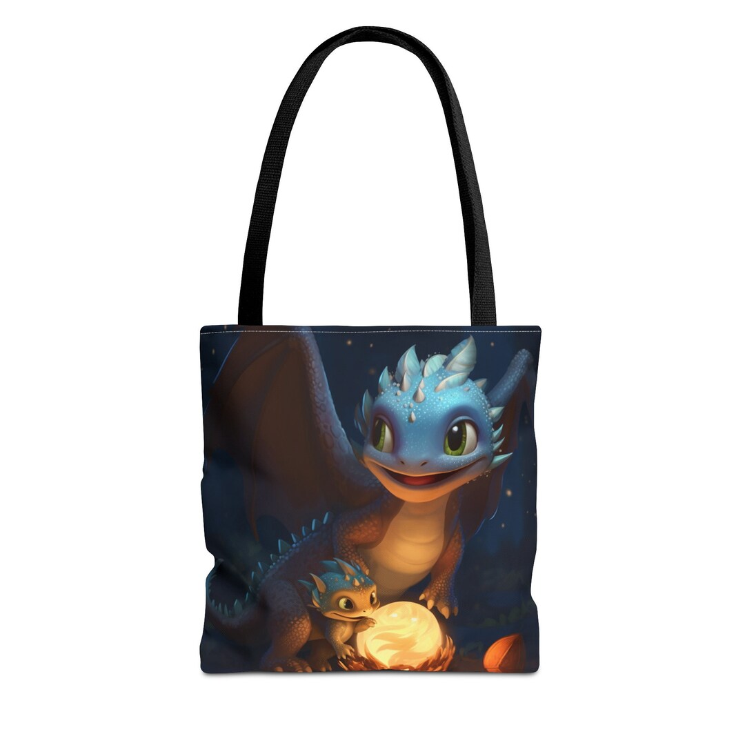 Mom and Baby Dragon Tote Bag, Dragon Lovers Gift, Cute Dragons Canvas ...