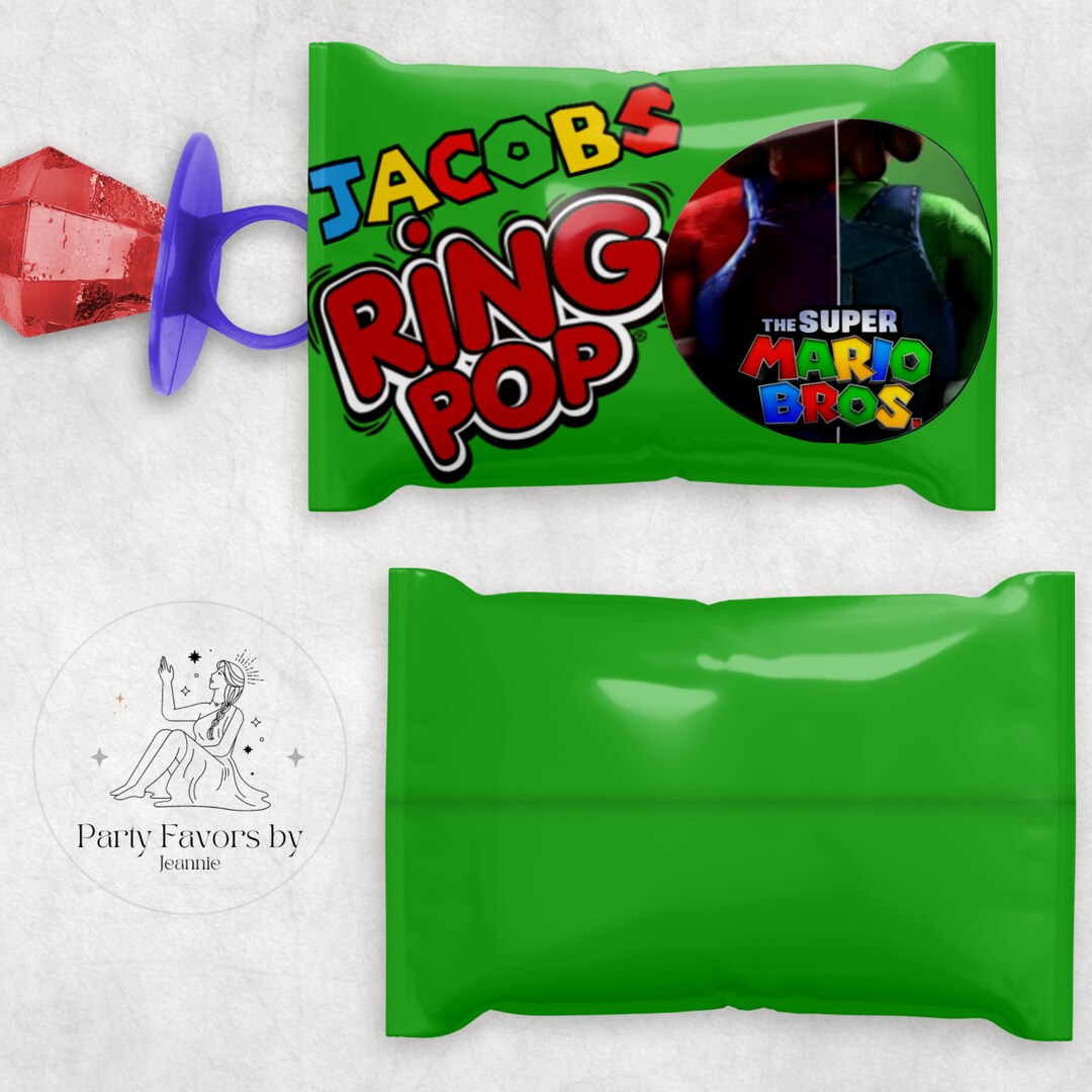 Super Mario Bros Inspired Custom Ring Pop Treats super Mario - Etsy