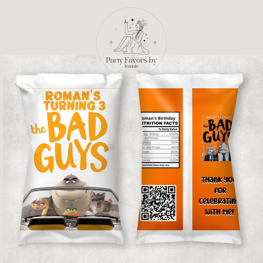 The Bad Guys Personalized Chip Bags Custom Chip Bags - Etsy