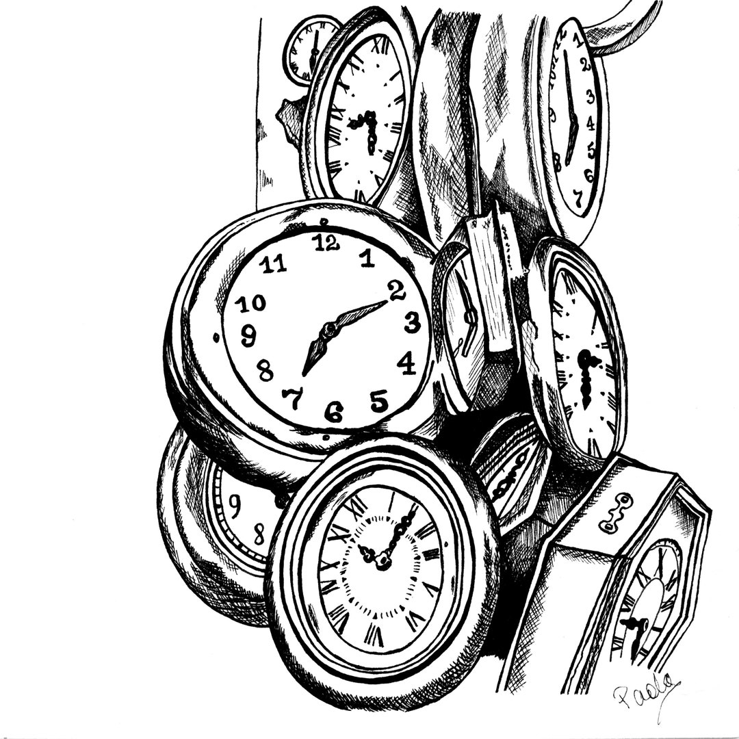 Saint Lazare Rail Station, Paris Travel Art, Clock Illustration ...