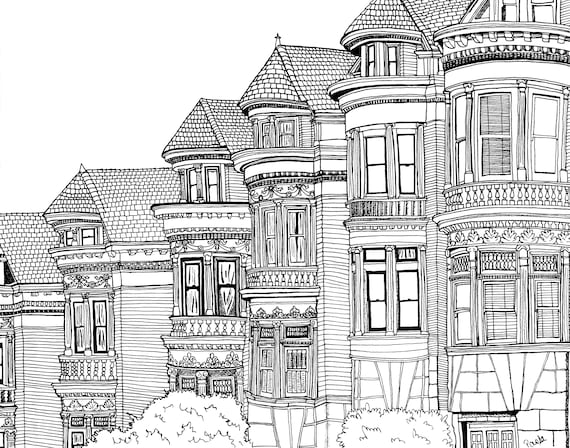 Victorian Style House Drawing