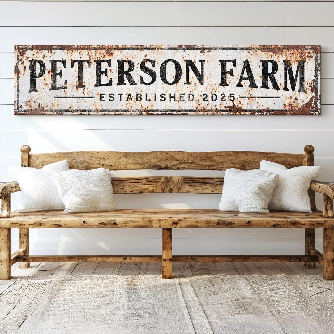 Large Farm Sign, Custom Family Name Modern Farmhouse Signs, Rustic ...
