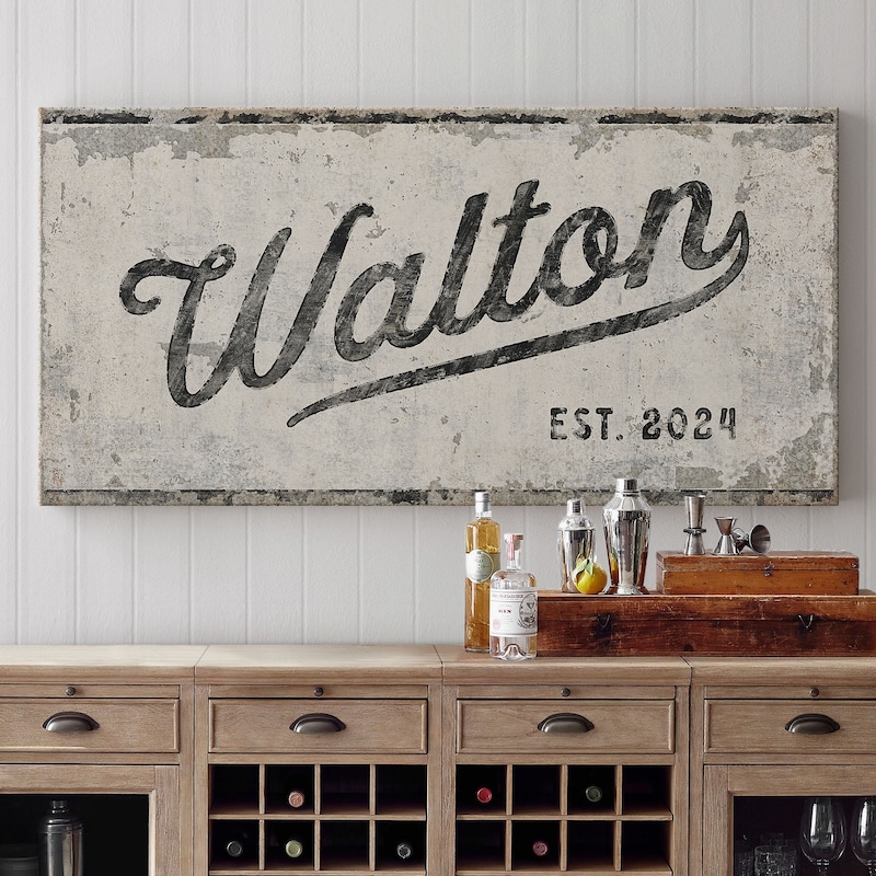 Last Name Metal Sign - Etsy