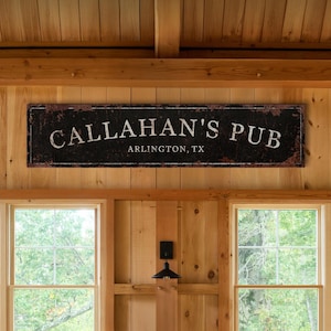 Custom Pub Sign, Big Irish Pub Canvas Wall Decor, Long Canvas, Craft ...