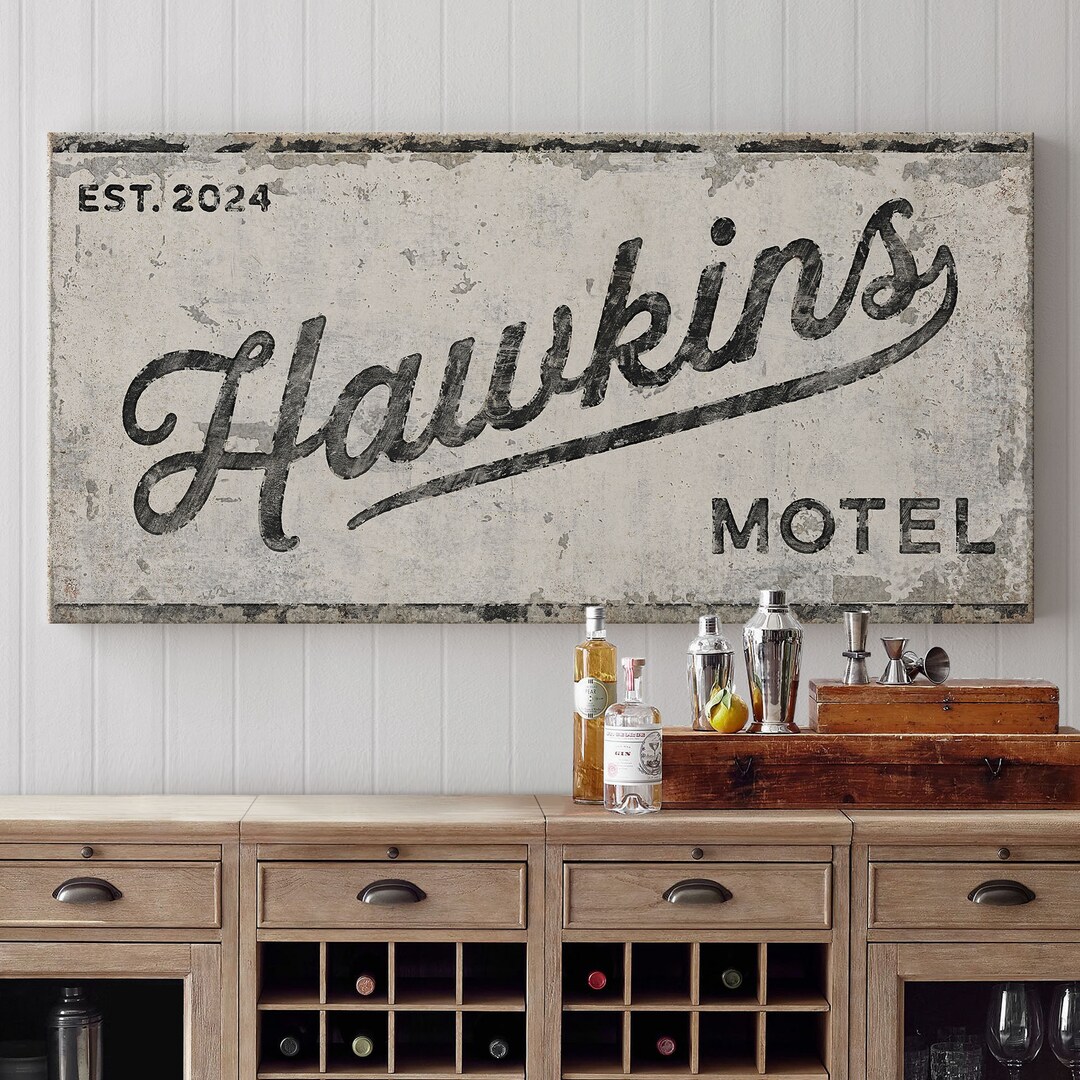 Custom Vintage Motel Family Sign Modern Farmhouse Wall Decor, Guest ...