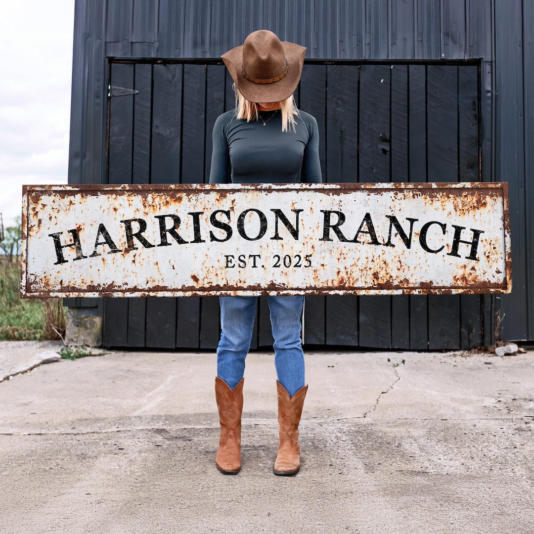 Personalized Farm Sign, Large Family Last Name and Established Date ...