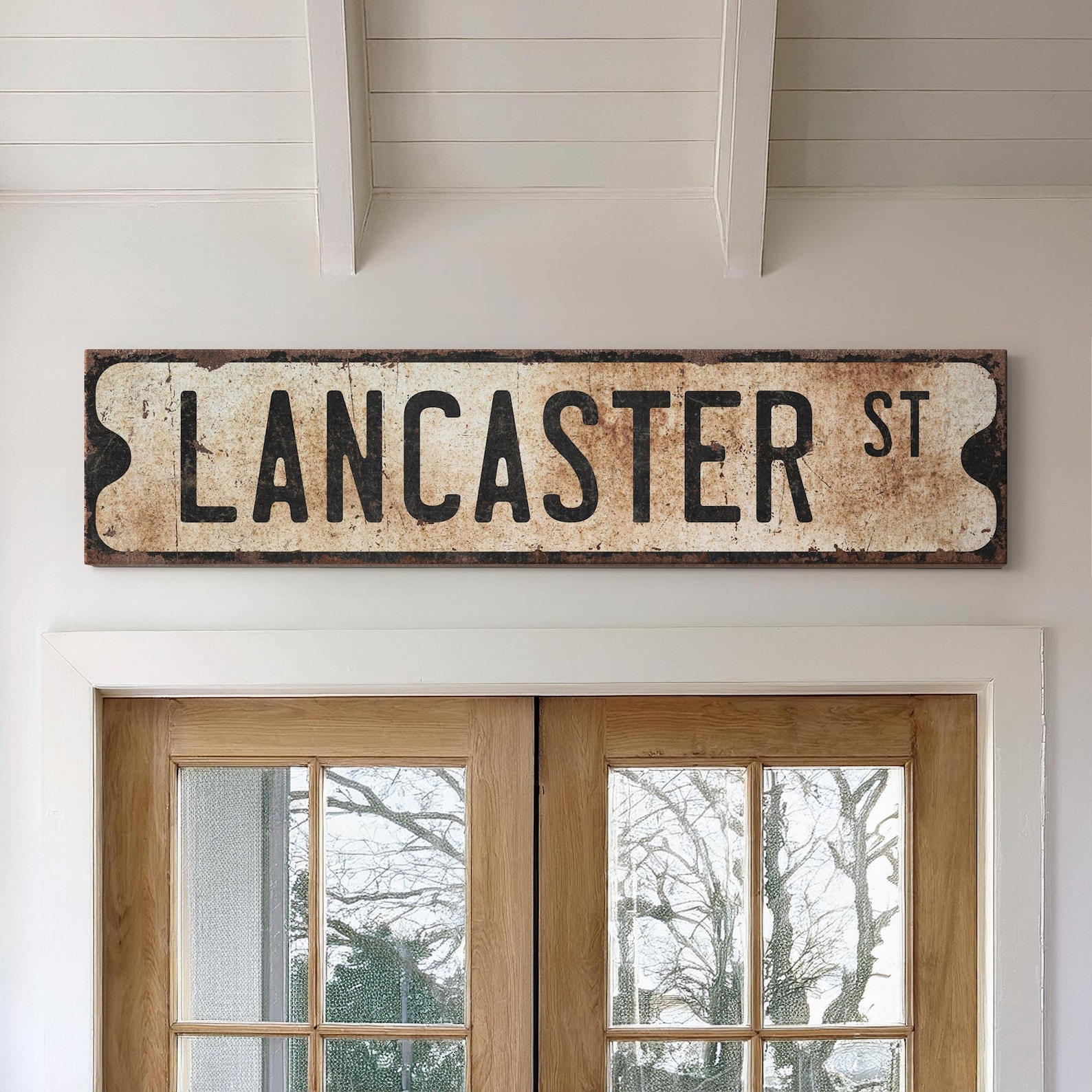 Big Vintage Custom Road Sign, Rusty Distressed Street Sign, Long ...