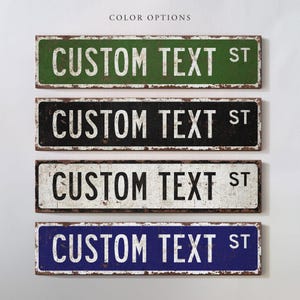Big Custom Street Sign, Personalized Road Sign, Distressed Color City ...