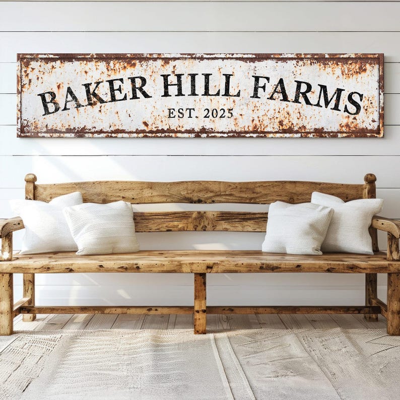 Personalized Farm Sign, Large Family Last Name and Established Date ...