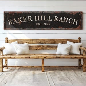 Big Rusted Custom Ranch Sign, Rustic Farmhouse Family Established Sign ...