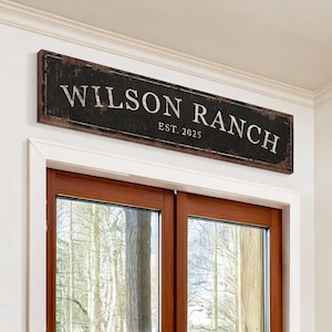 Big Rusted Custom Ranch Sign, Rustic Farmhouse Family Established Sign ...